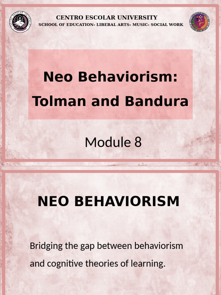 Module 8 Neo Behaviorism | PDF