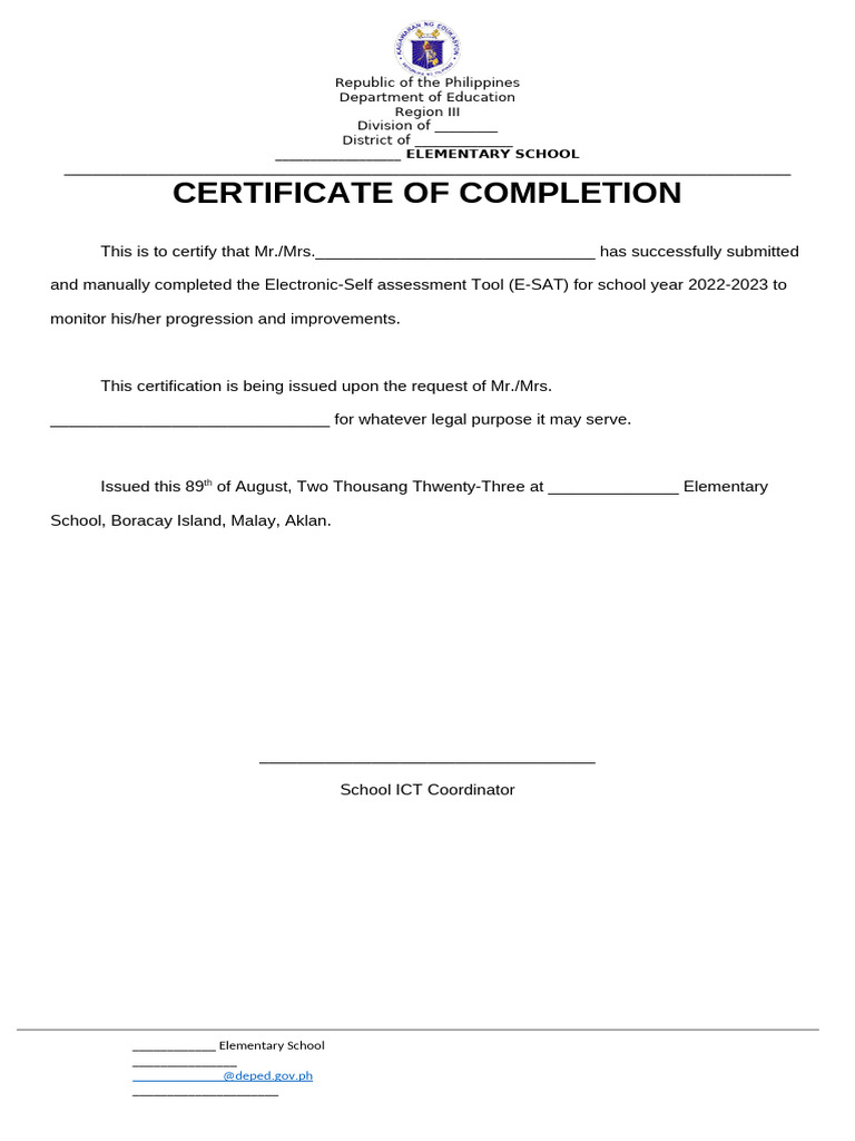 Sample Certification Pdf