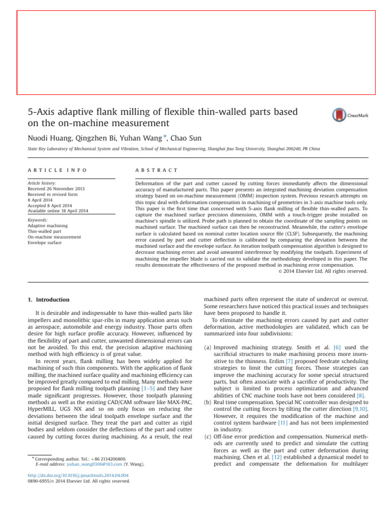5-Axis Adaptive Flank Milling | PDF