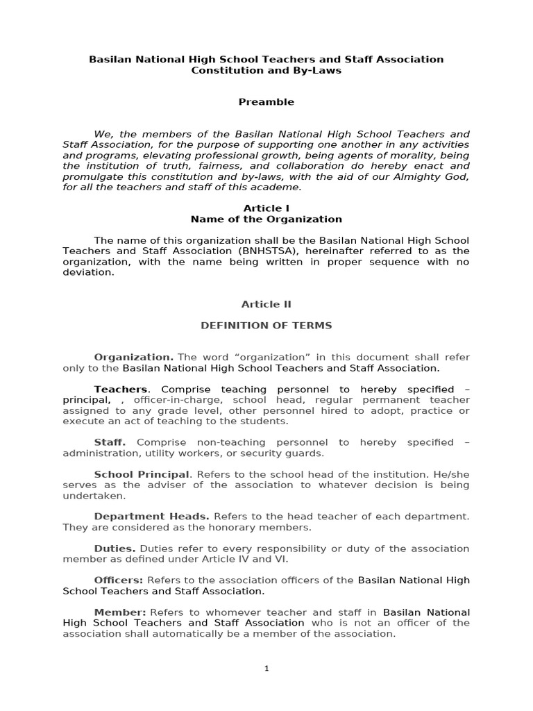 Constitution and Bylaws | PDF