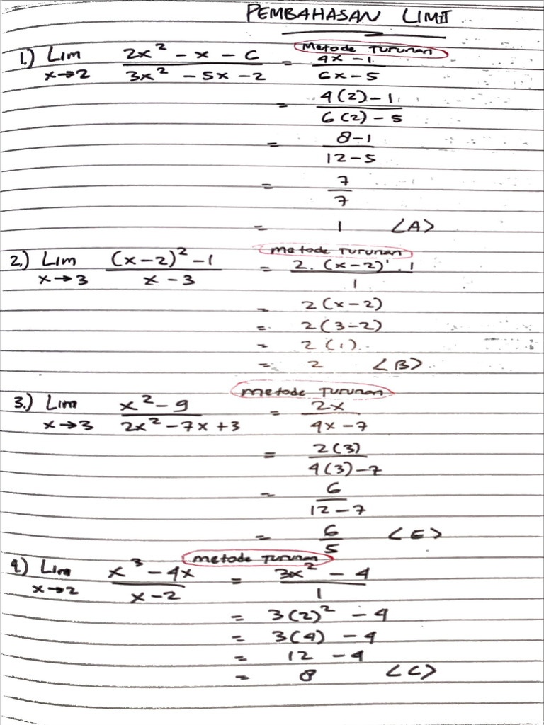 Pembahasan Soal Limit | PDF
