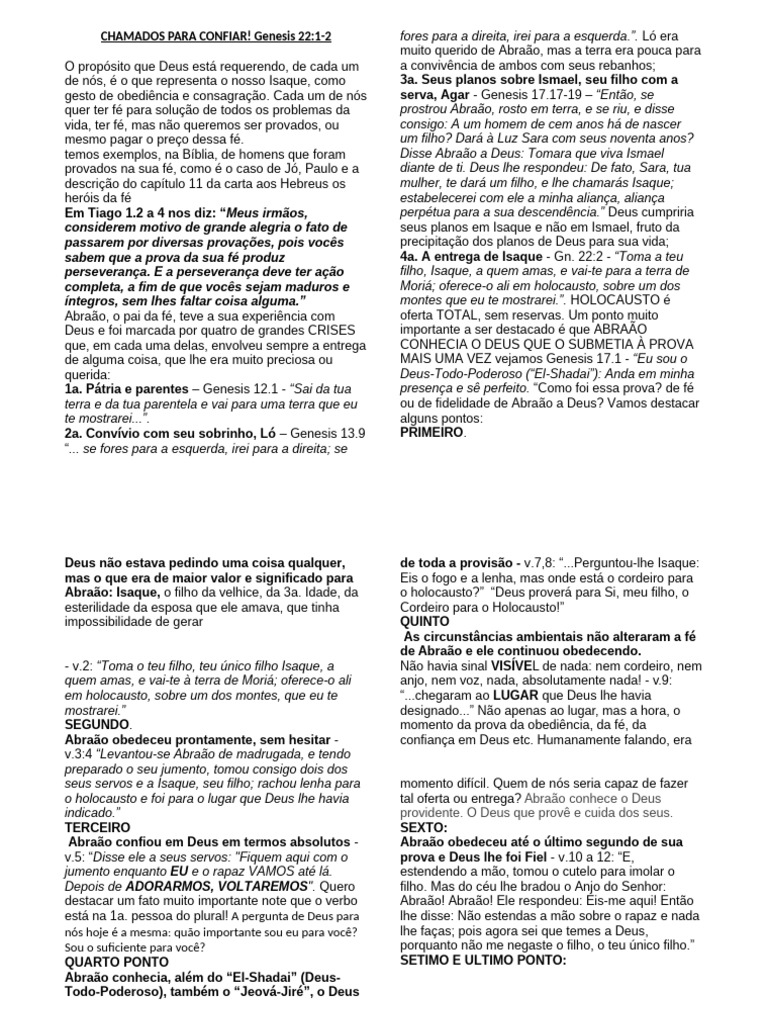 Chamados para Confiar | PDF