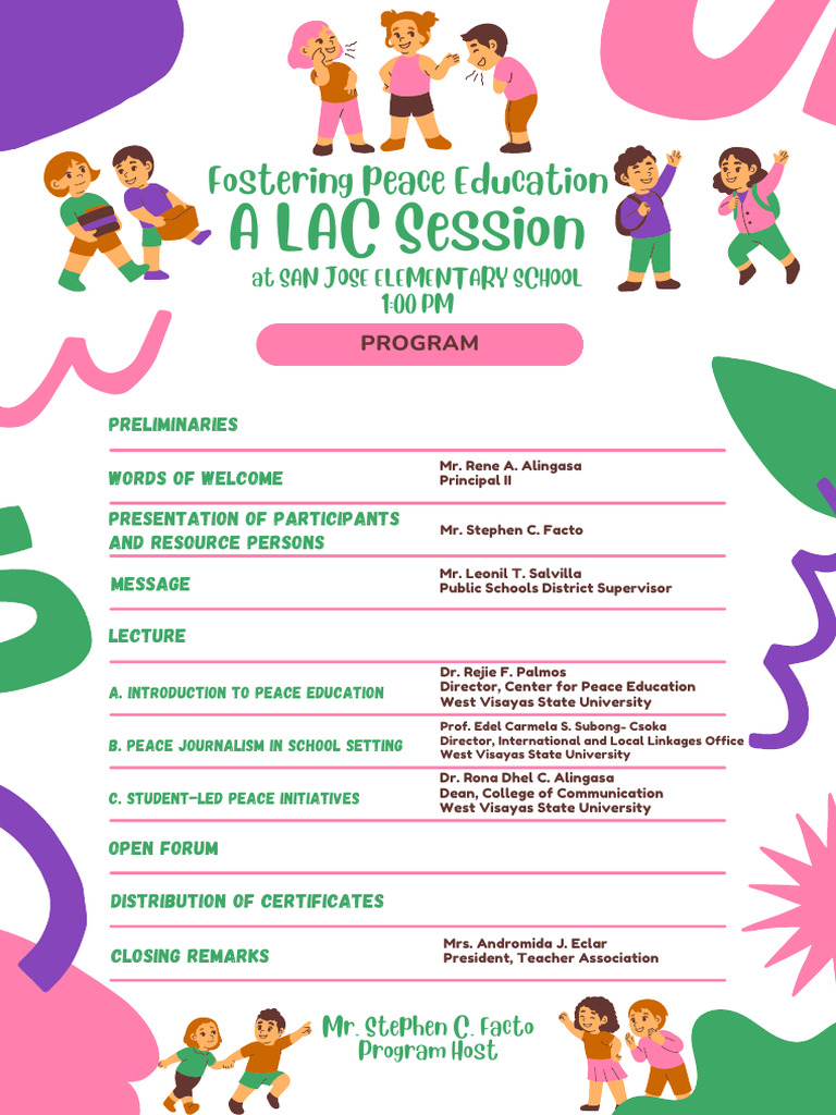 Lac Session For Peace Education | PDF