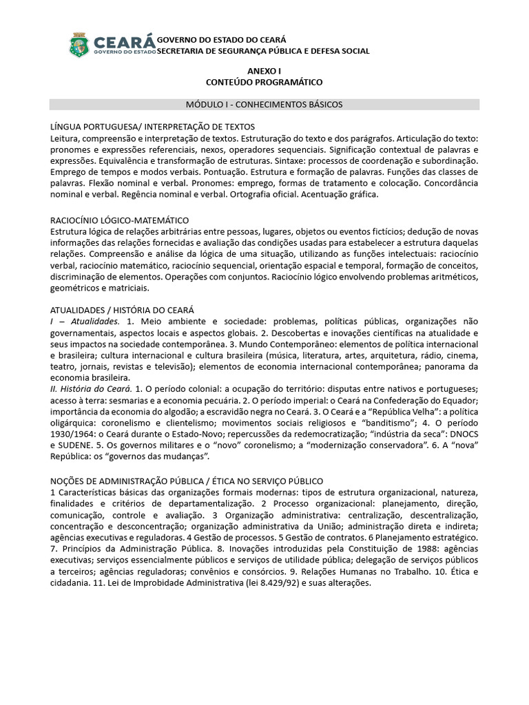Conteúdo Programático | PDF