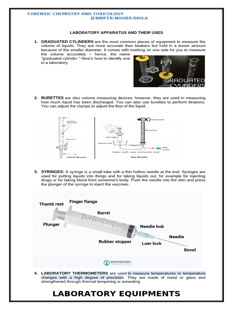 Laboratory Apparatus and Their Uses | PDF
