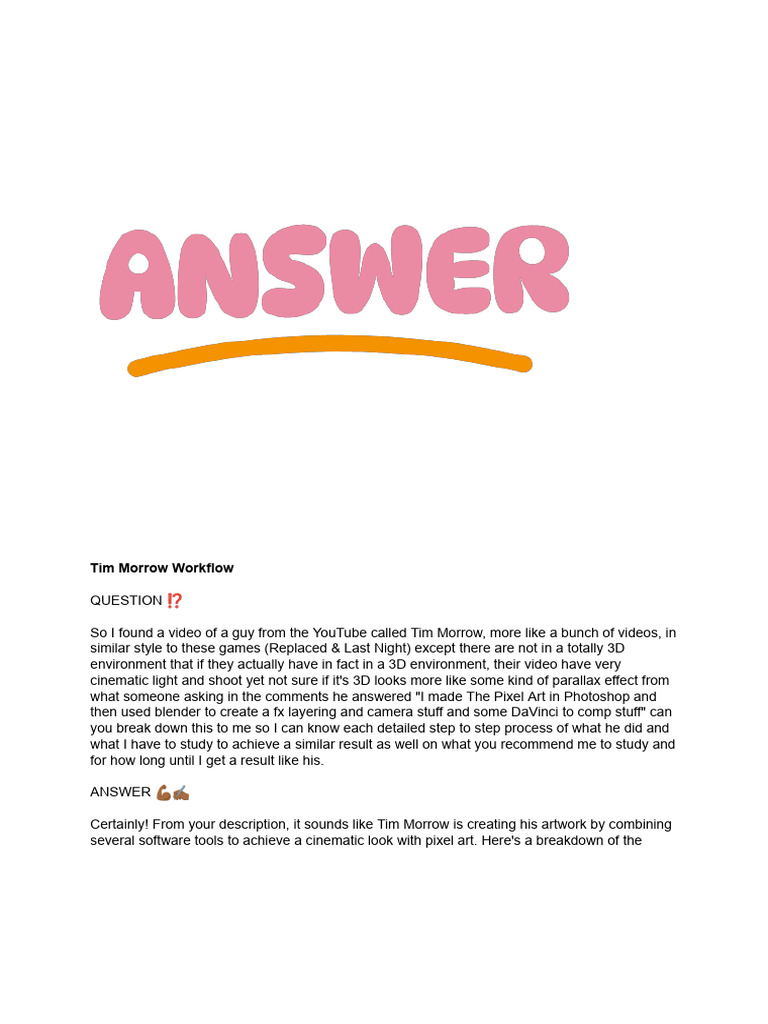 00 - Tim Morrow Workflow | PDF