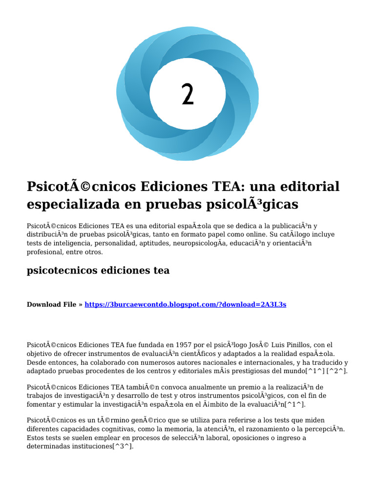 Psicotecnicos Ediciones Tea | PDF