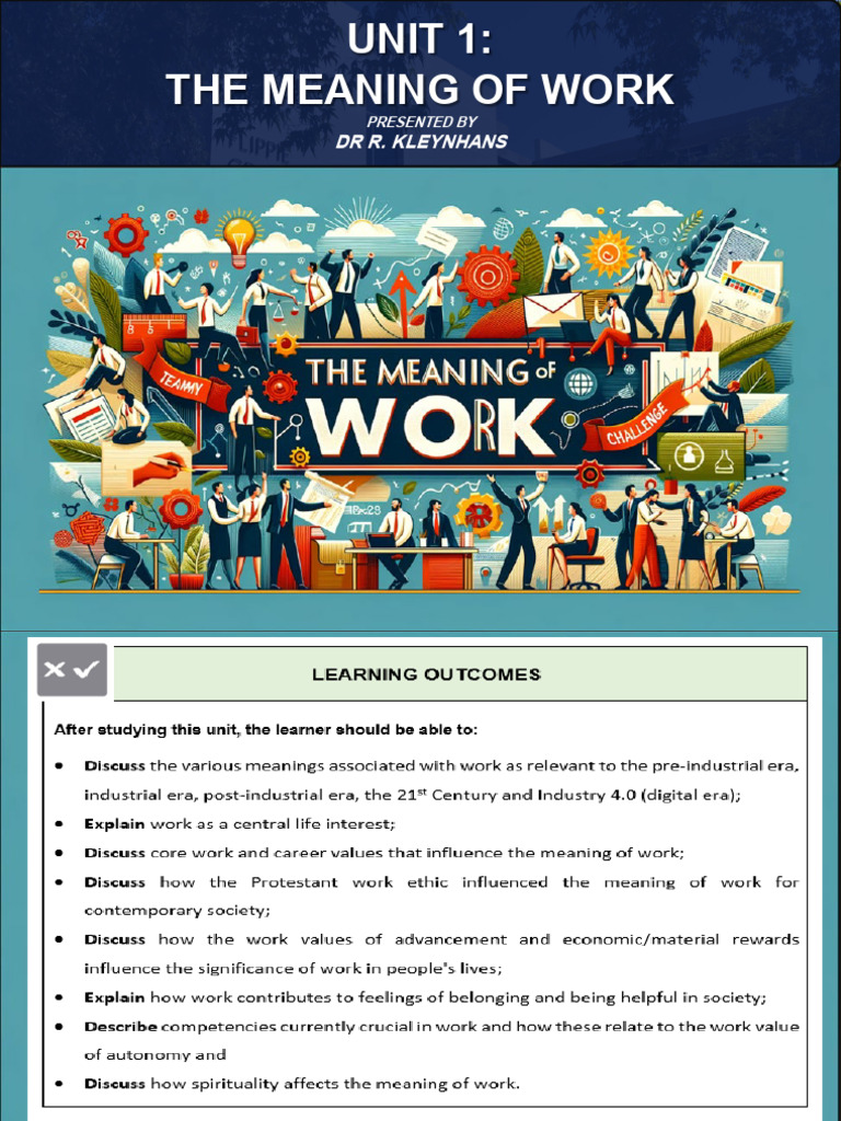 Unit 1 Meaning of Work 2024 | PDF