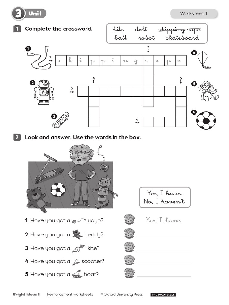 Bright Ideas 1 Reinforcement Worksheets Removed | PDF