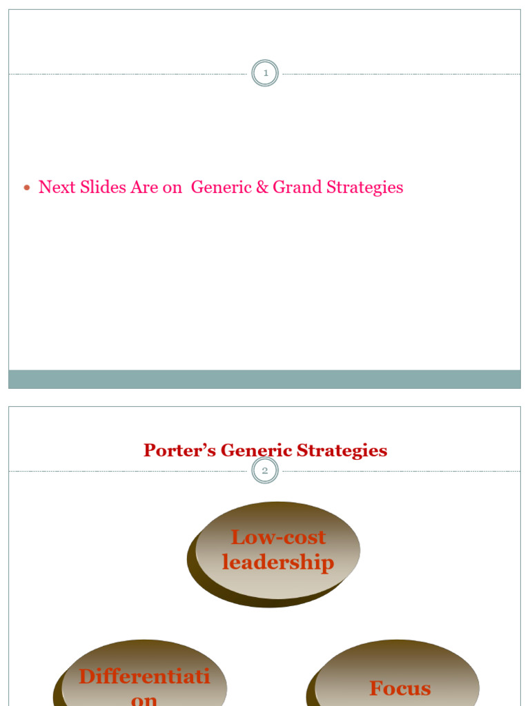 Grand & Generic Strategies | PDF