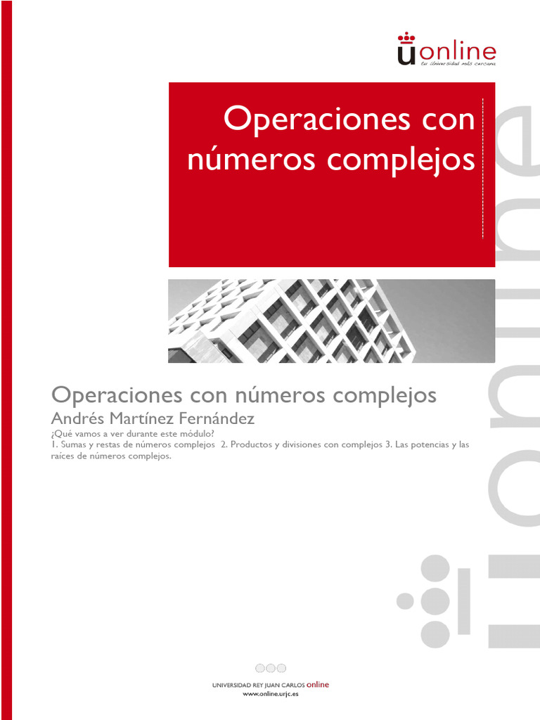Píldora 3. Operaciones Con Números Complejos | PDF