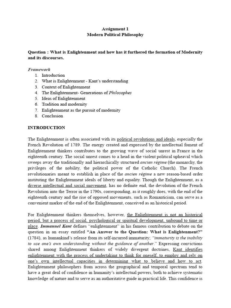 Enlightenment Assignment | PDF | Age Of Enlightenment | Science