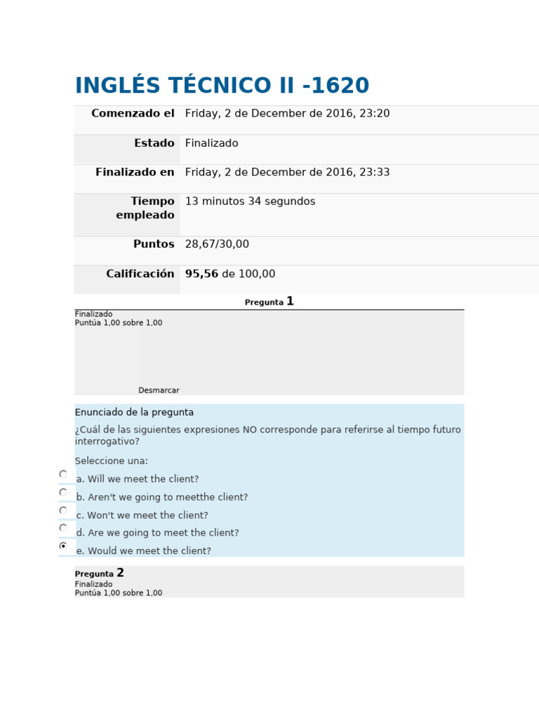 EPE 1 INGLES II | PDF