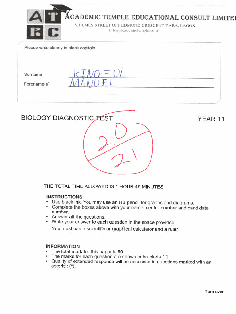 Manuel Diagnostic Biology Script (1) | PDF