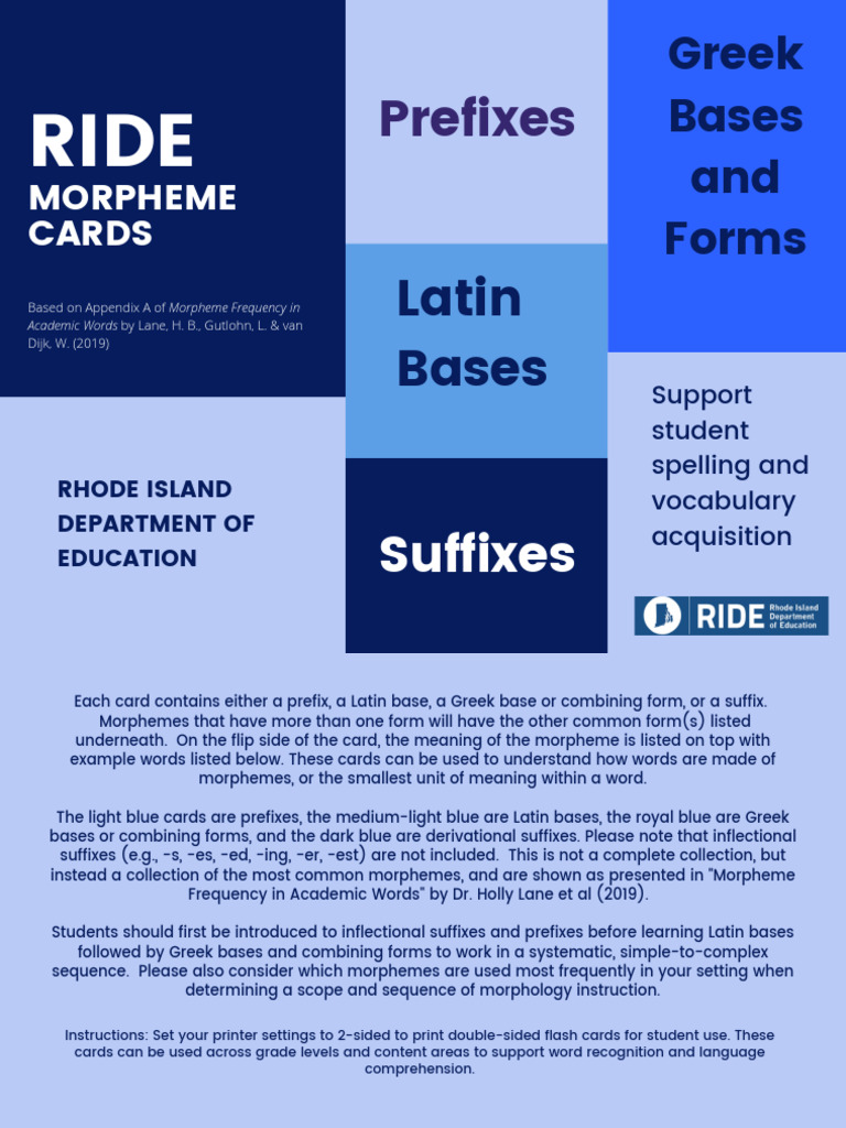 RIDEMorphology Flashcards | PDF