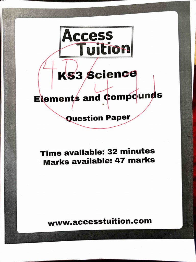 Nathan Science Test - 18 Aug 2024 | PDF