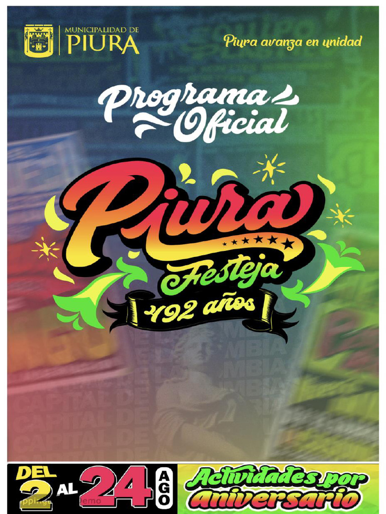 Piura Festeja - Programa de Aniversario | PDF