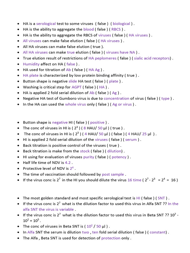 Virology B Sections Important Questions | PDF