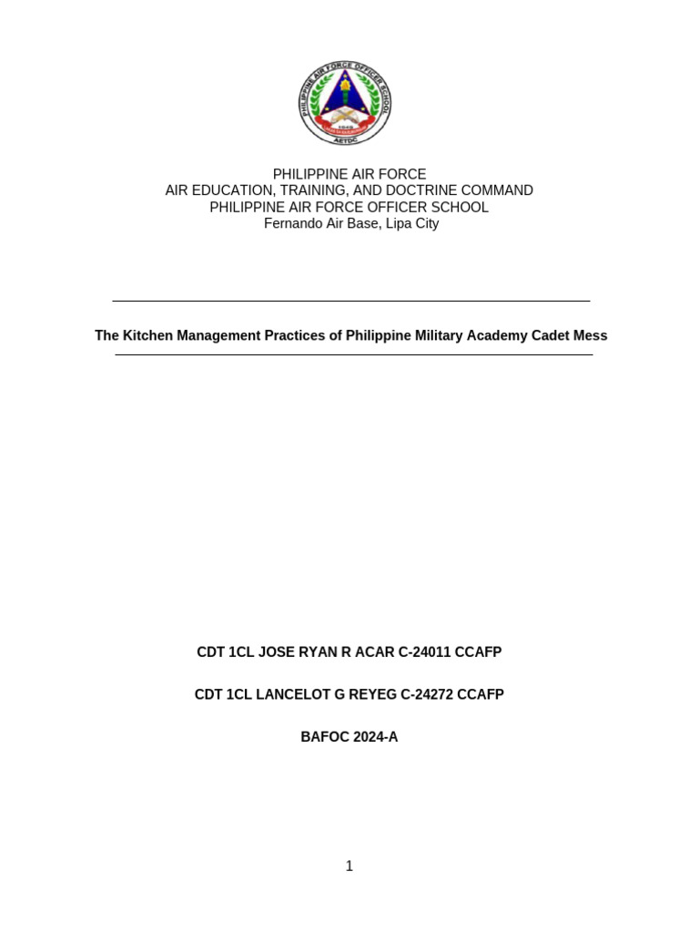 Best Practices For Mess Hall | PDF