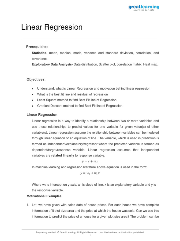 1+linear Regression | PDF