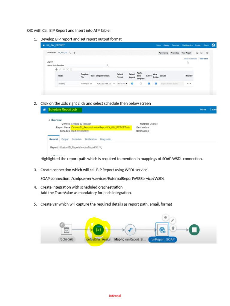 OIC With Call BIP Report and Insert Into ATP Table | PDF