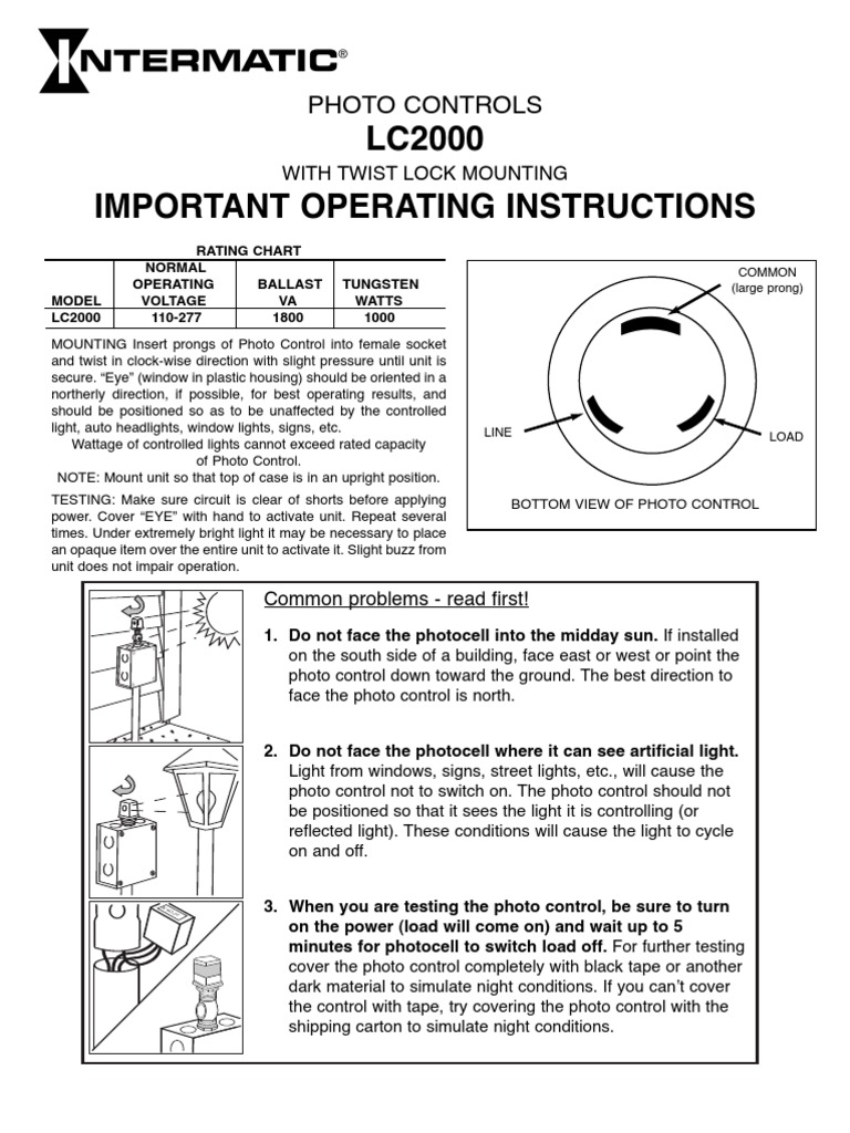 Inter LC2000 Operating | PDF | Switch | Fuse (Electrical)