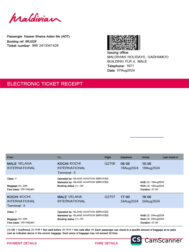 Your Electronic Ticket-EMD Receipt | PDF
