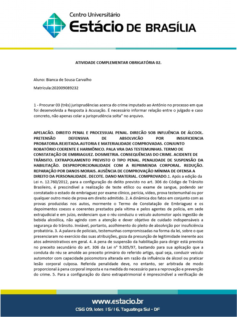 Atividade Complementar 2 | PDF