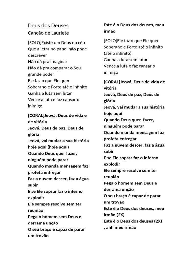 Deus dos Deuses | PDF
