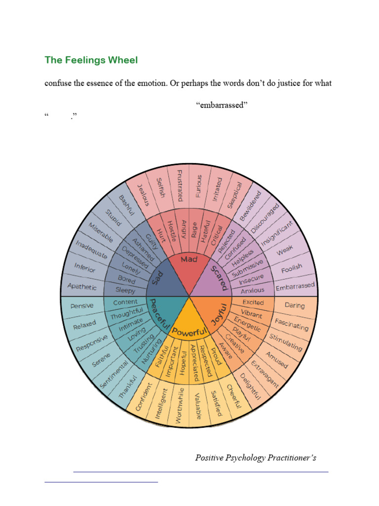 Feelings Chart | PDF | Career & Growth | Self-Improvement