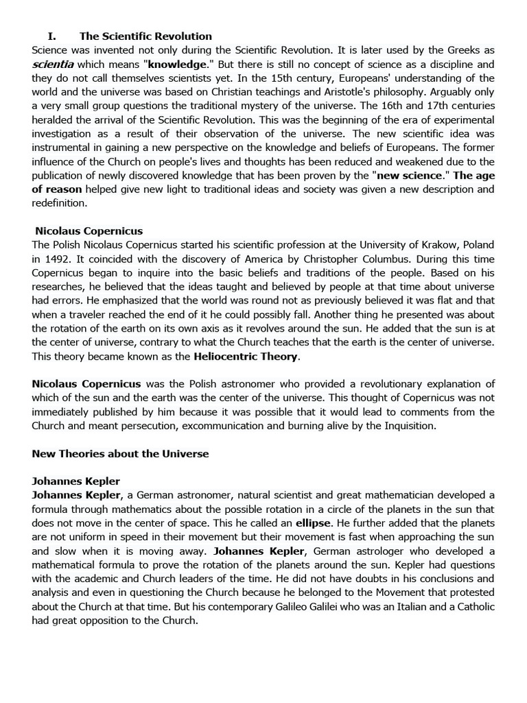 Scientific Revolution Enlightenment and Industrial Revolution | PDF