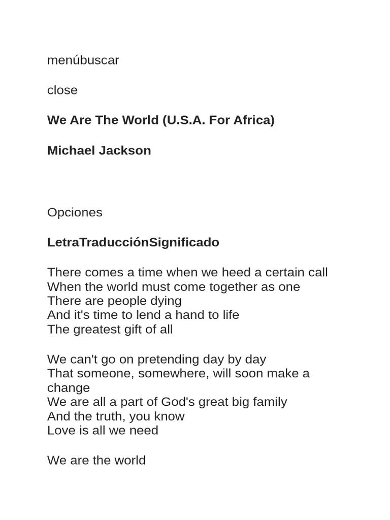 Cancion Michael Jackson | PDF | Música grabada | Grabación de sonido