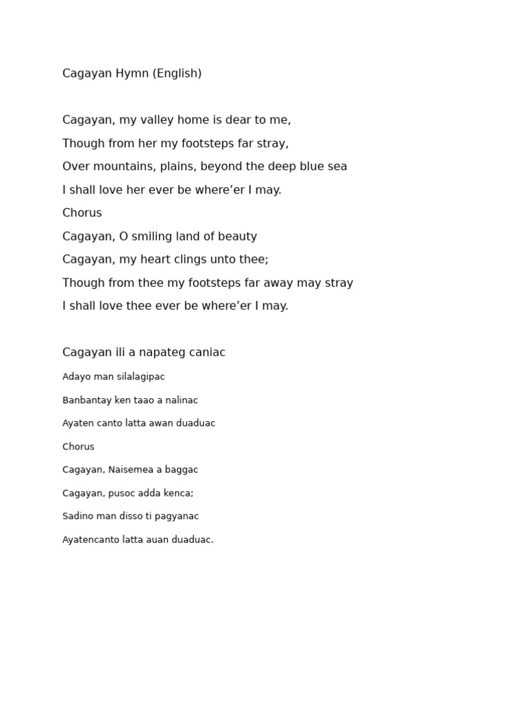 Cagayan Hymn | PDF