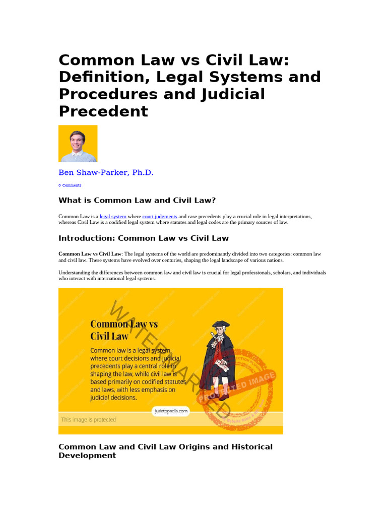 Common Law Vs Civil Law | PDF