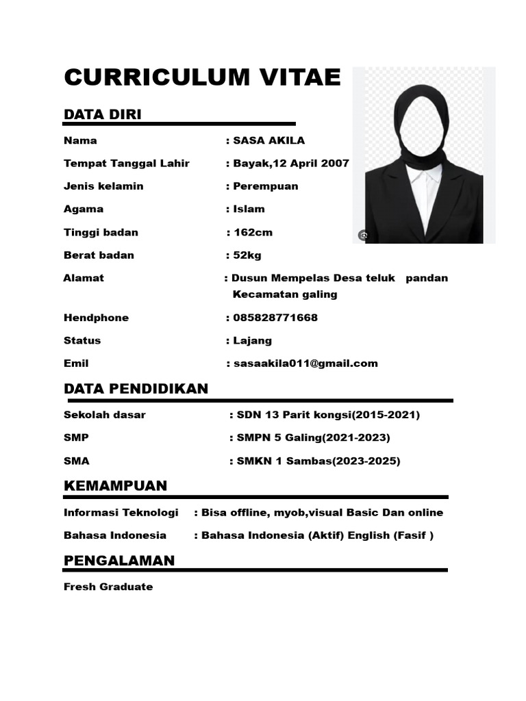 CV Sasa Akila | PDF