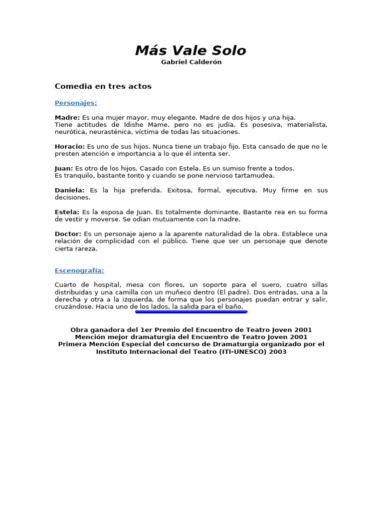 Más Vale Solo | PDF