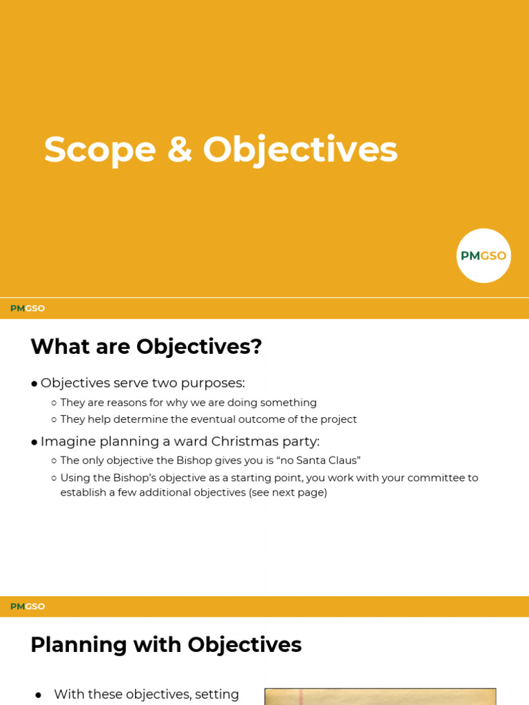 Scope and Objectives Handout | PDF