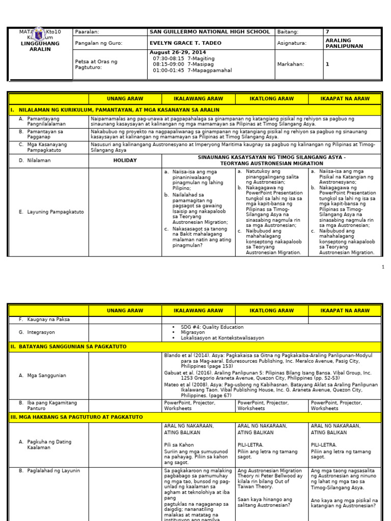AP7 Q1 Week 5 | PDF | Languages Of Asia | Southeast Asia