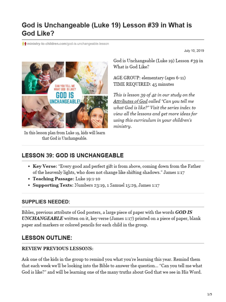 Dios Es Inmutable | PDF