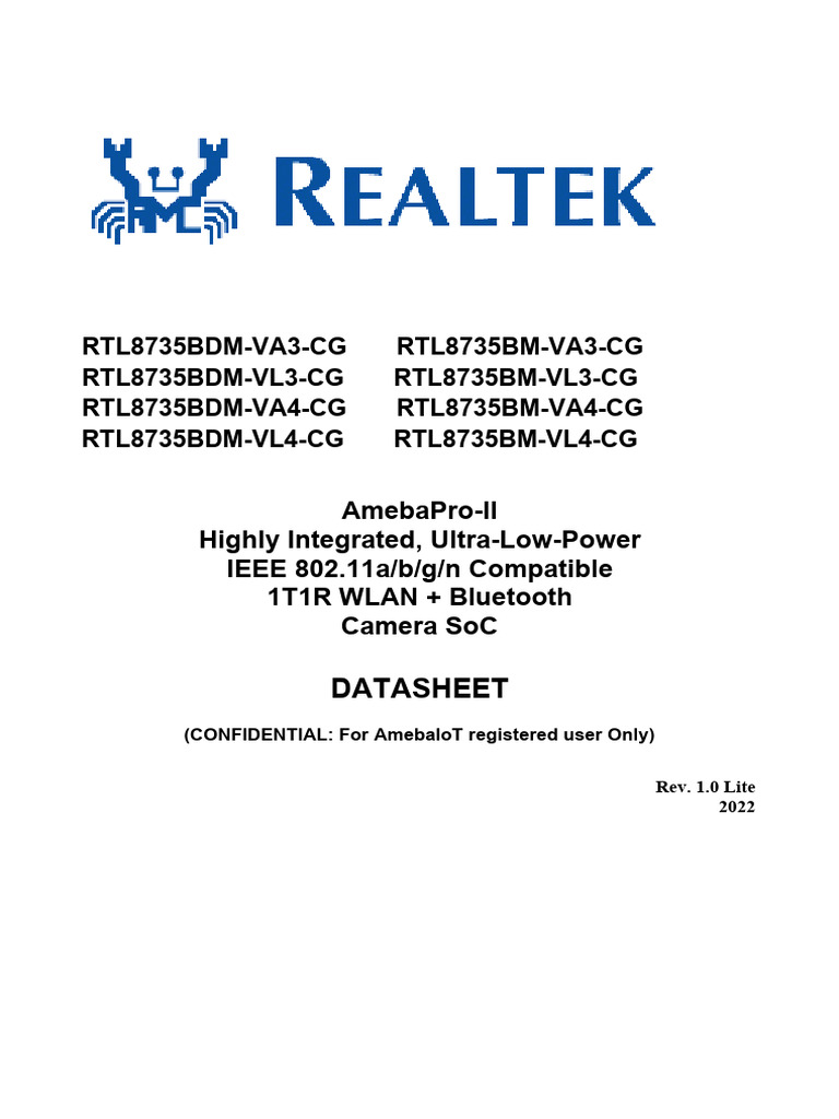 Realtek AMB82 Mini DATASHEET | PDF | Ieee 802.11 | Bluetooth