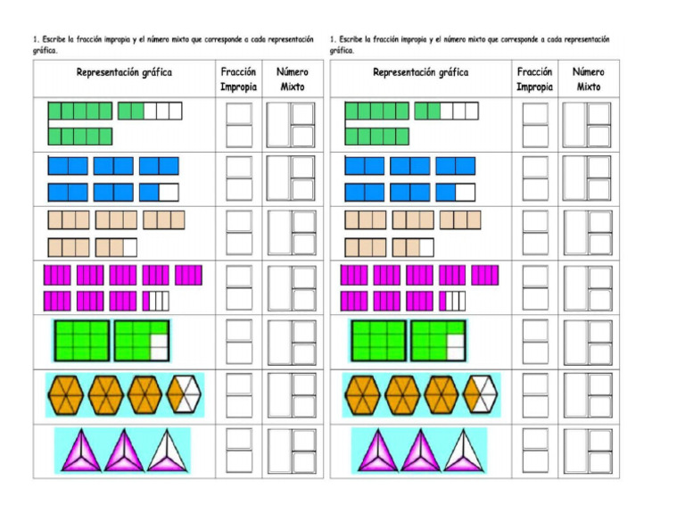 Numeros Mixtos y Fracciones Impropias | PDF