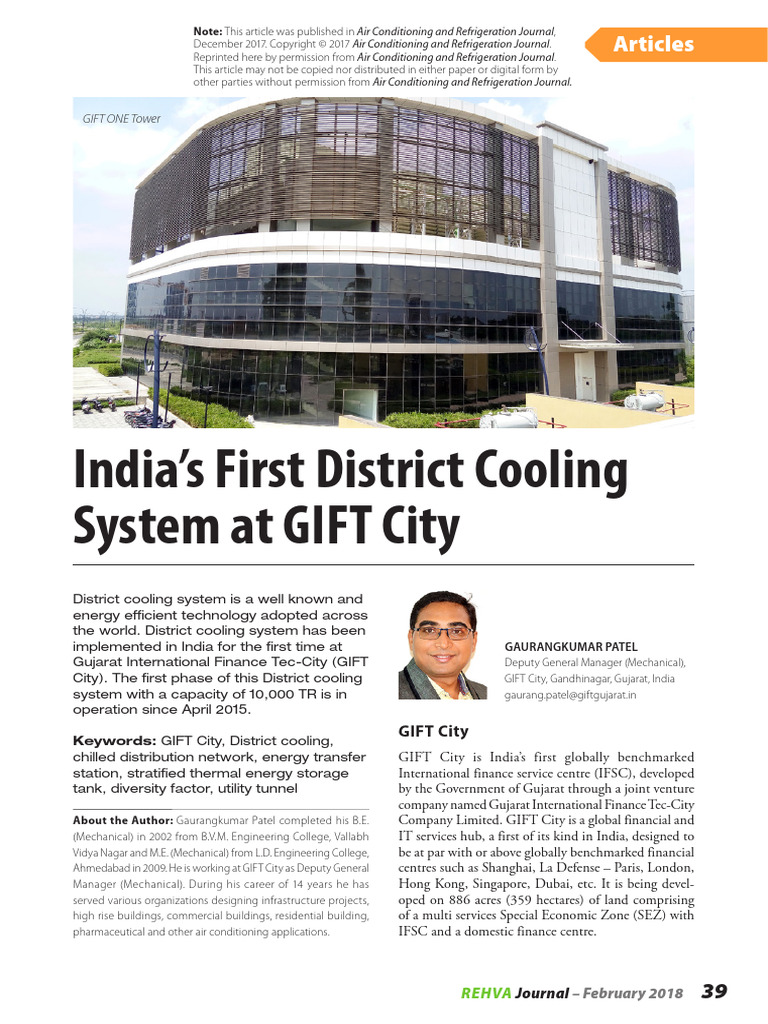 India’s First District Cooling System at GIFT City | PDF
