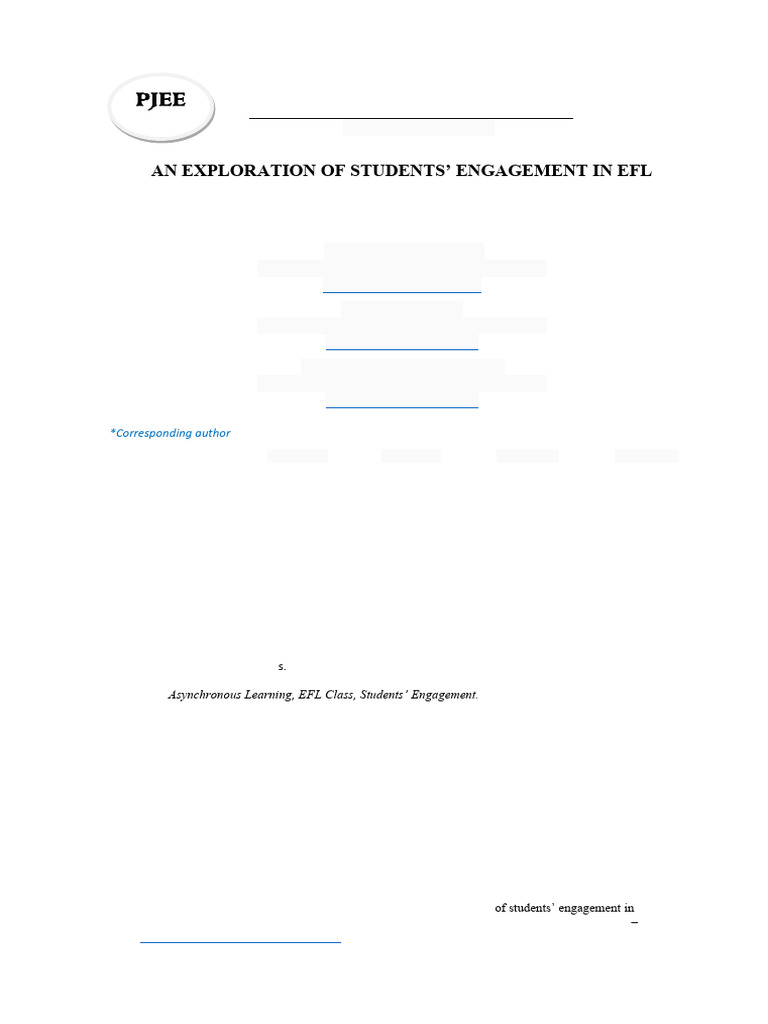 An Exploration of Students' Engagement in Efl | PDF