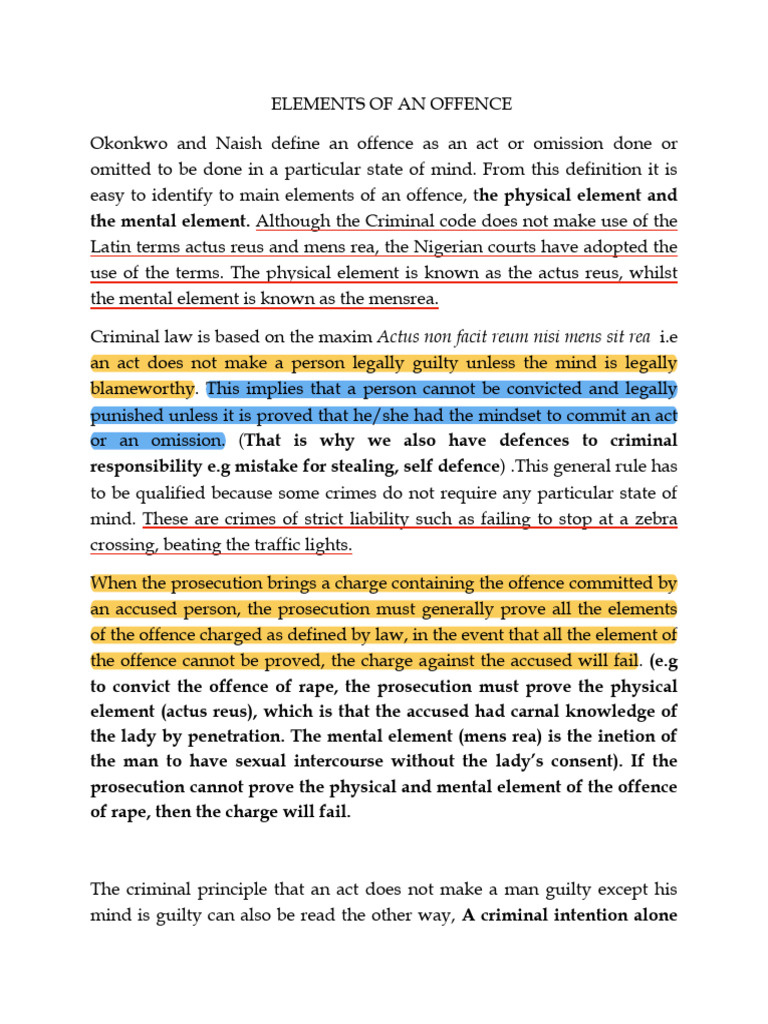 Elements of An Offence | PDF