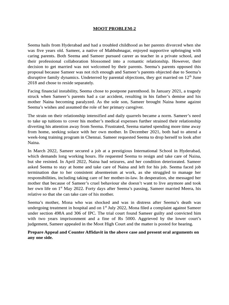 Moot Problem-2 (2024) | PDF