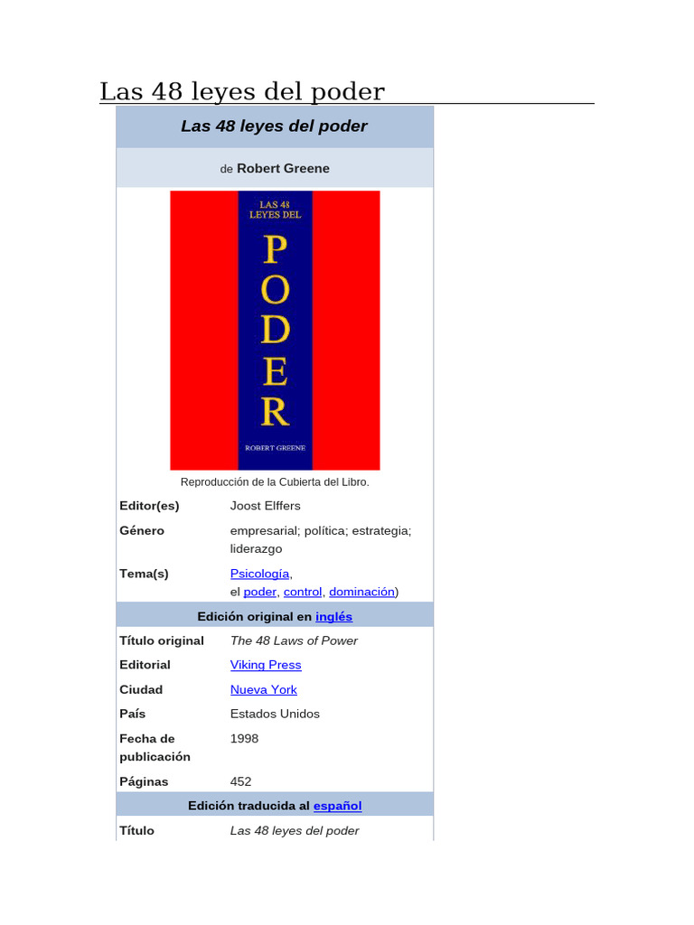 Las 48 Leyes Del Poder | PDF