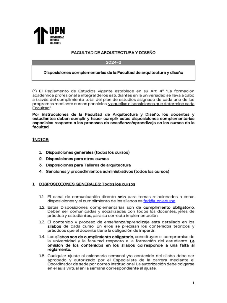 Disposiciones Complementarias FAD 2024 2 | PDF