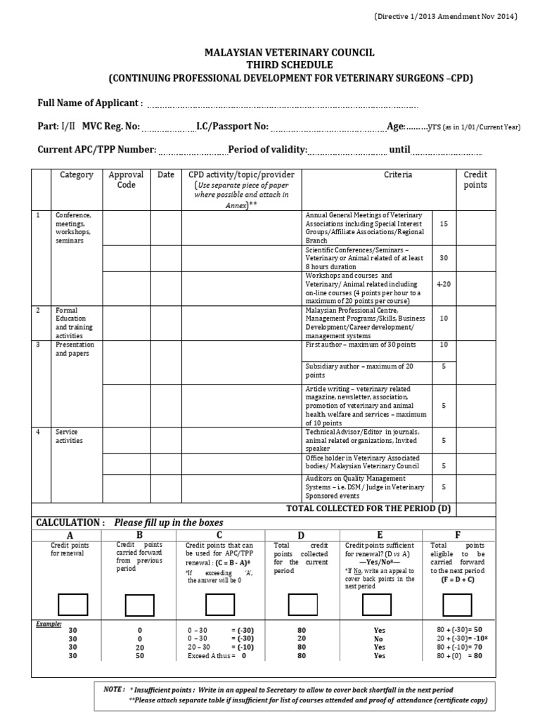 MVC Form 2 - Borang CPD 2023 (MY) | PDF