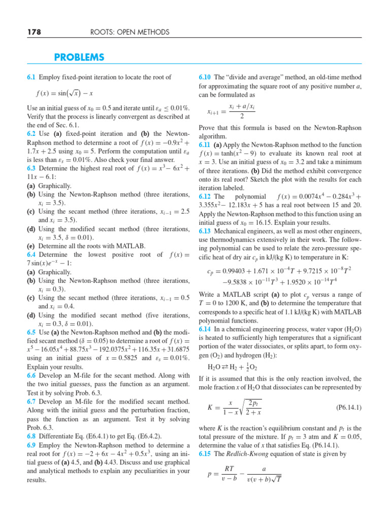 3rd Edition Applied Numerical Methods With MATLAB For Engineers | PDF
