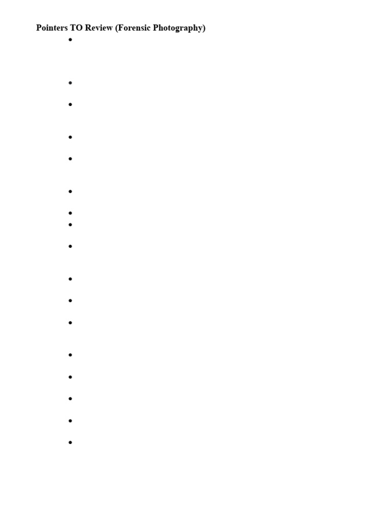 Forensic Photography Pointers To Review | PDF | Camera Lens | Technology & Engineering